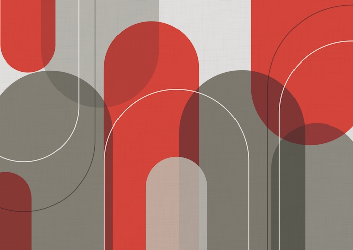 Elegant Arches Red Taupe - Happywall