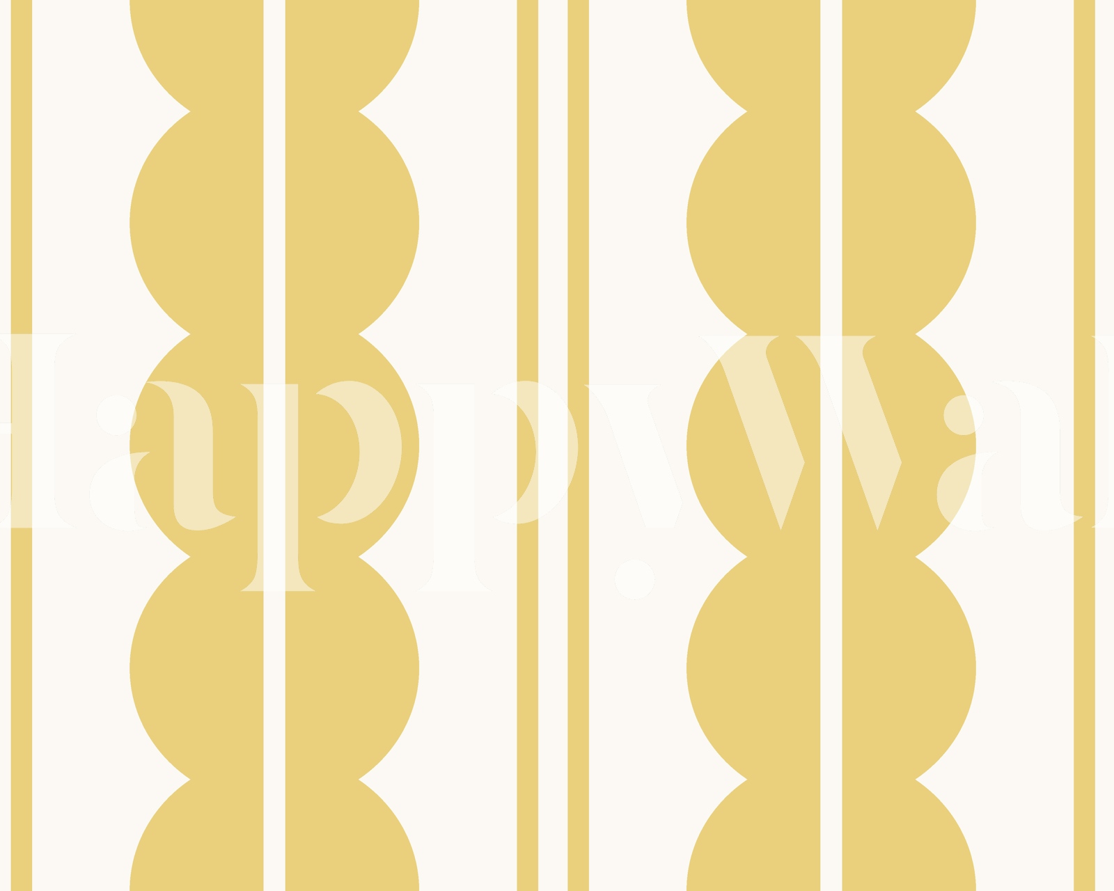 Sunny Yellow Scallop Striped Wallpaper