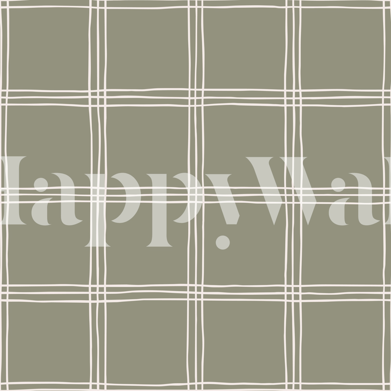 Modern Grid Aesthetic Beige Vintage Green - Happywall