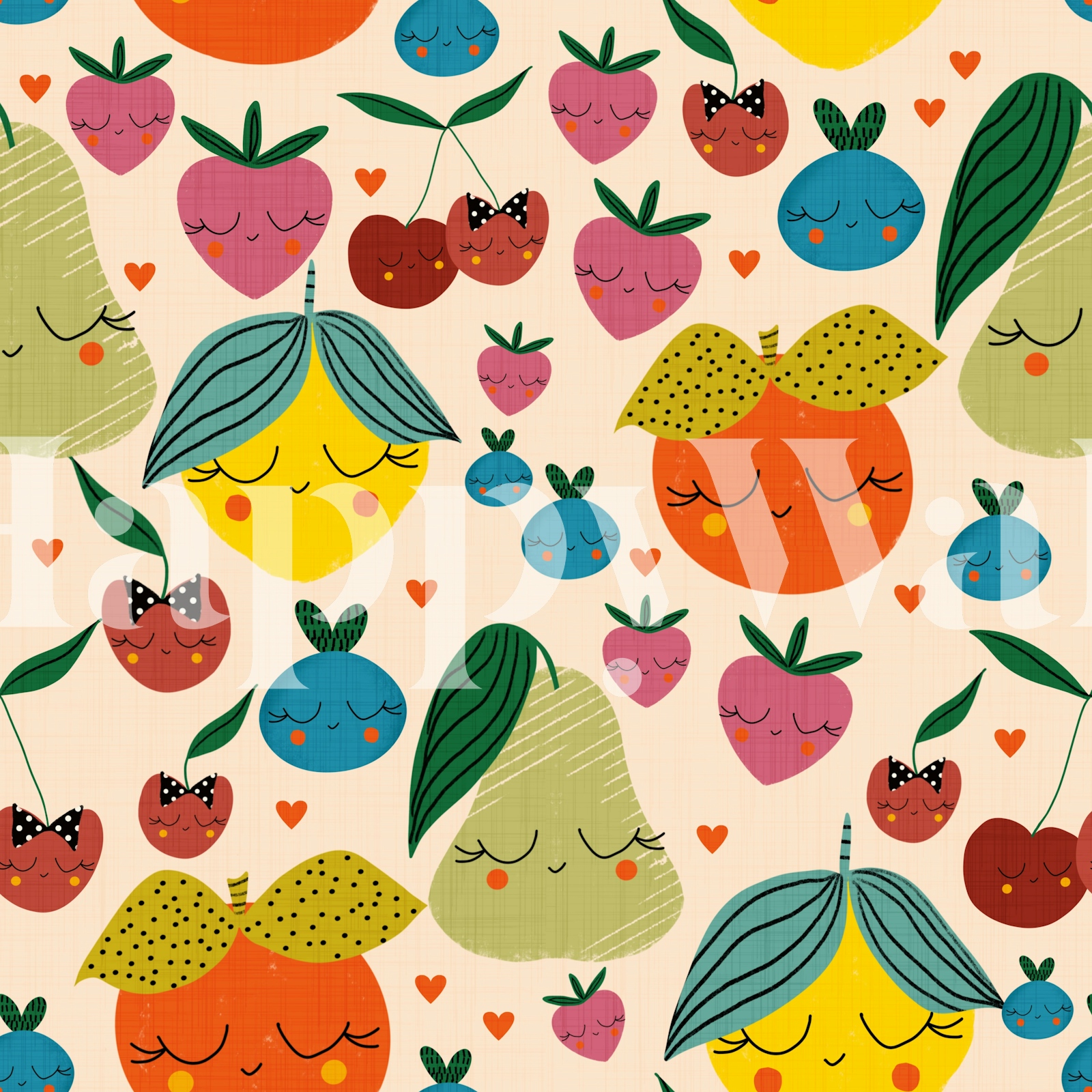 Colorful Fruit Faces Wallpaper