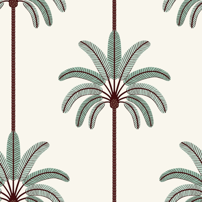 Boho Palm Trees Turquoise Multi Color - Happywall.com