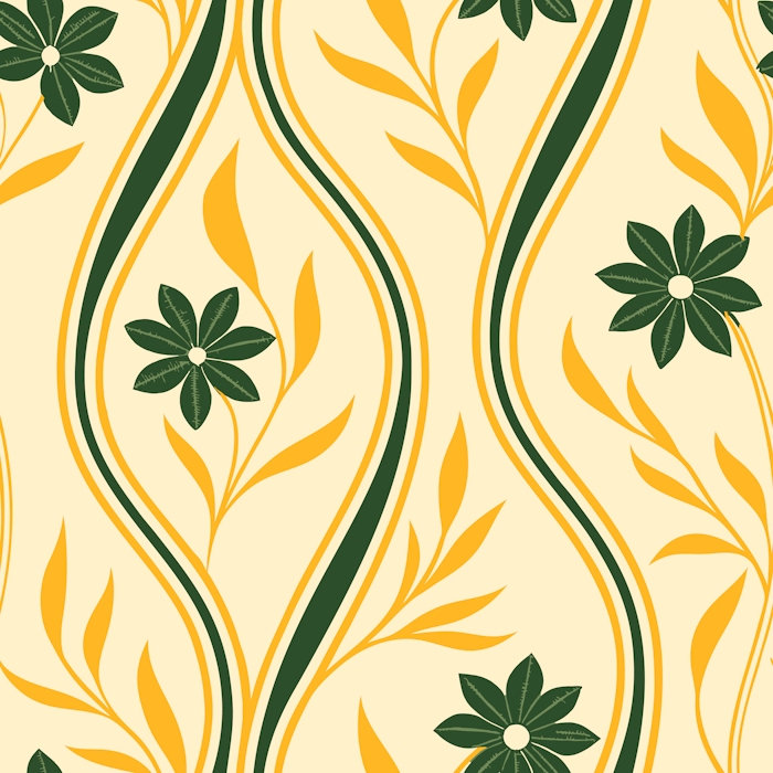 Botanical Waves Wallpaper - happywall.com