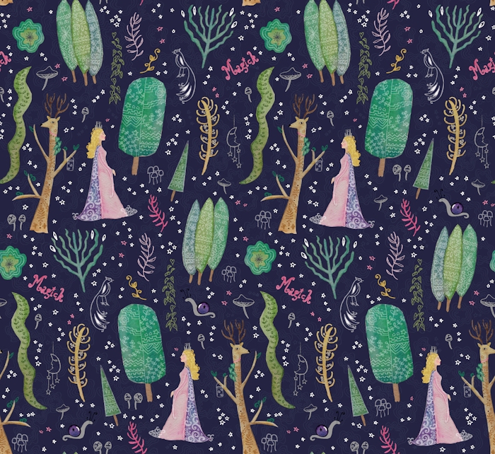 Magical Woodland Floral Wallpaper
