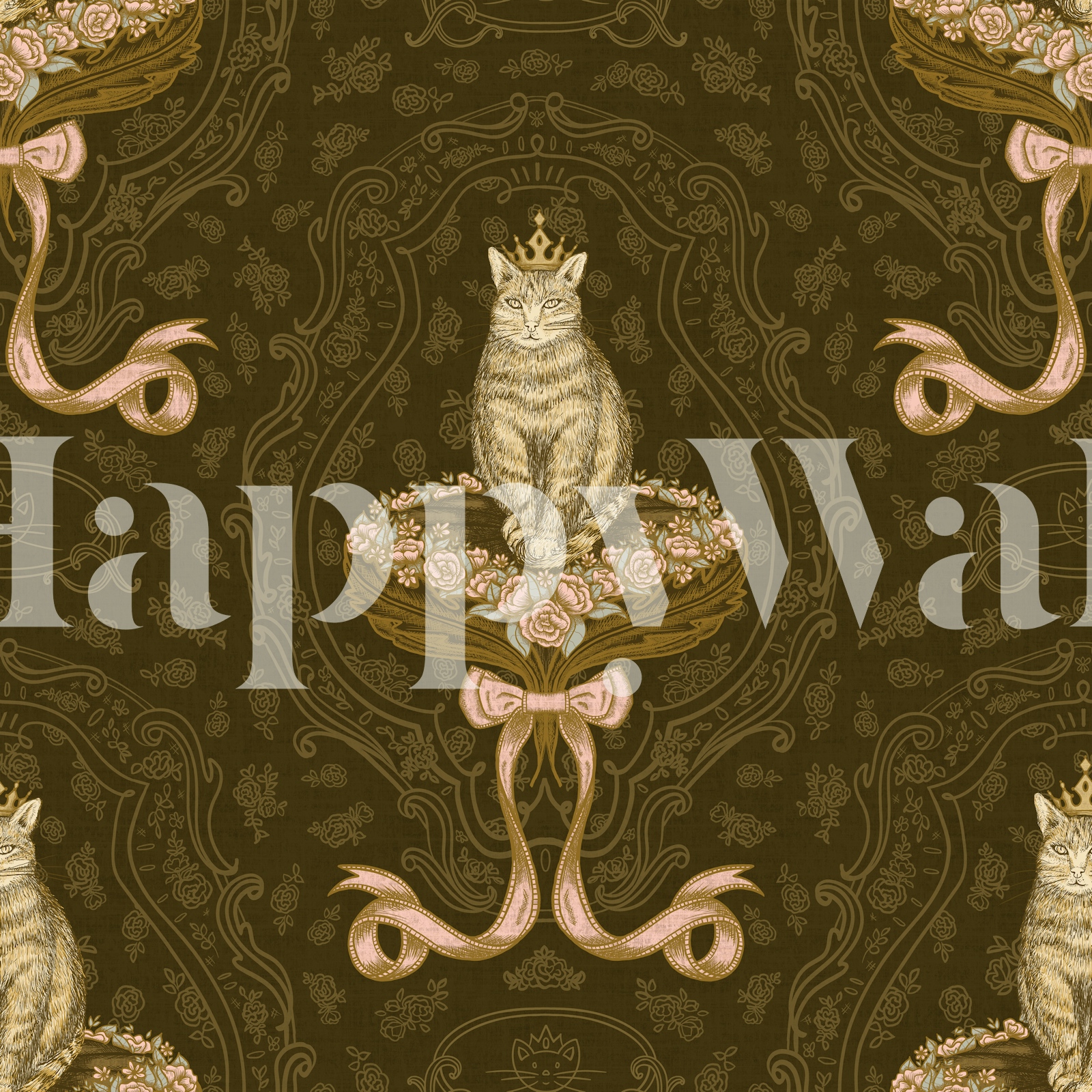 Cat queen with rococo bow - happywall.com