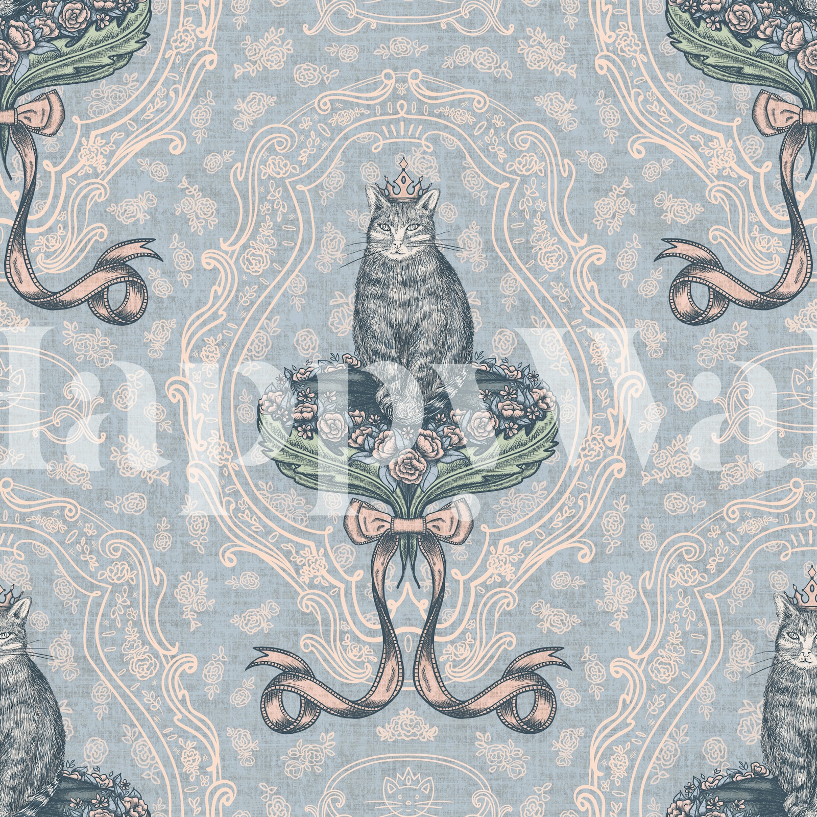 Cat queen with rococo bow – happywall.com