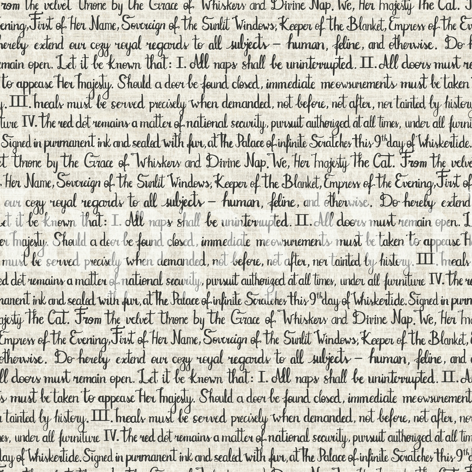 Black and White Cat Hand Lettering Wallpaper
