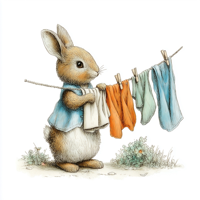 Charming Rabbit Laundry - Happywall