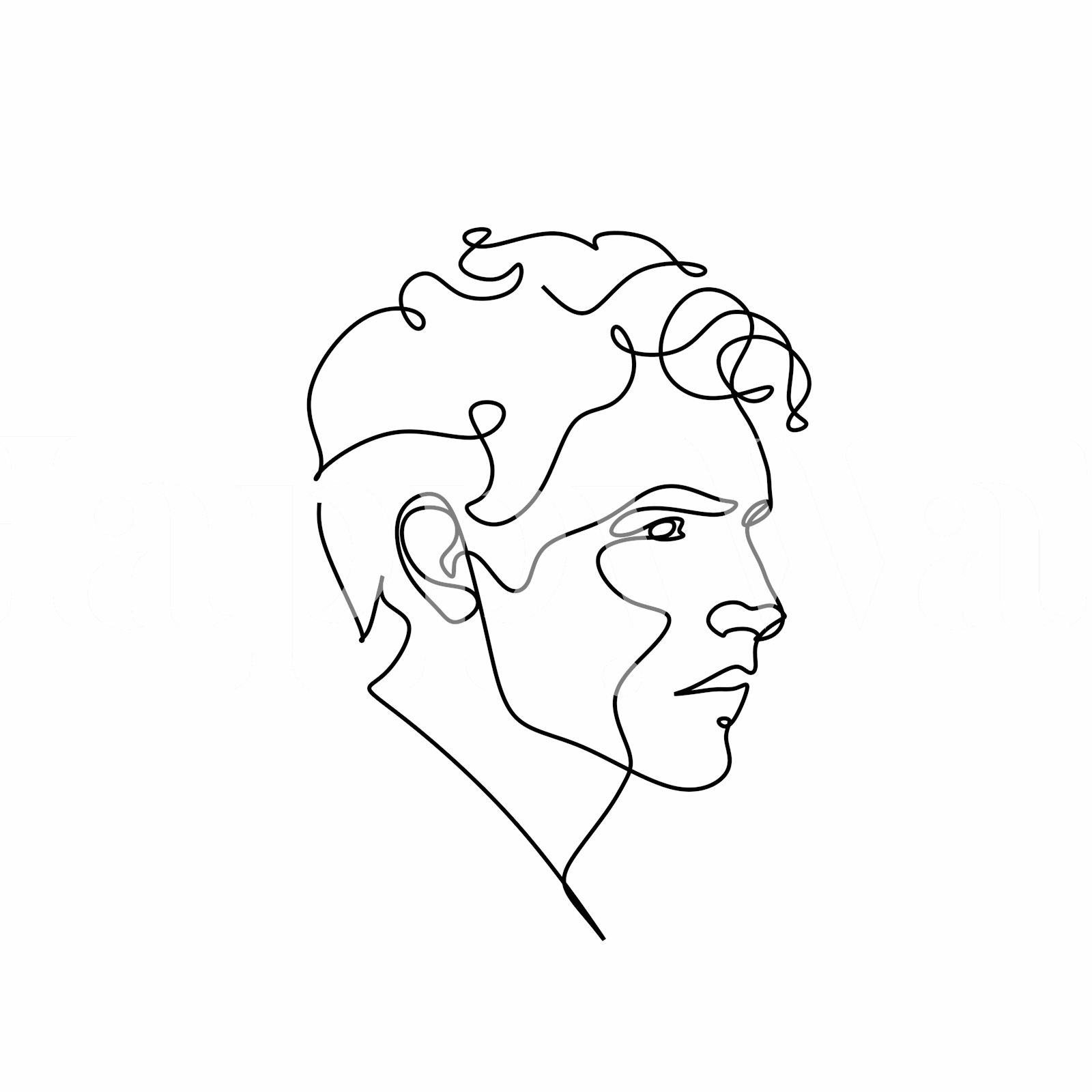 Minimalist Man Face Line Art Wallpaper