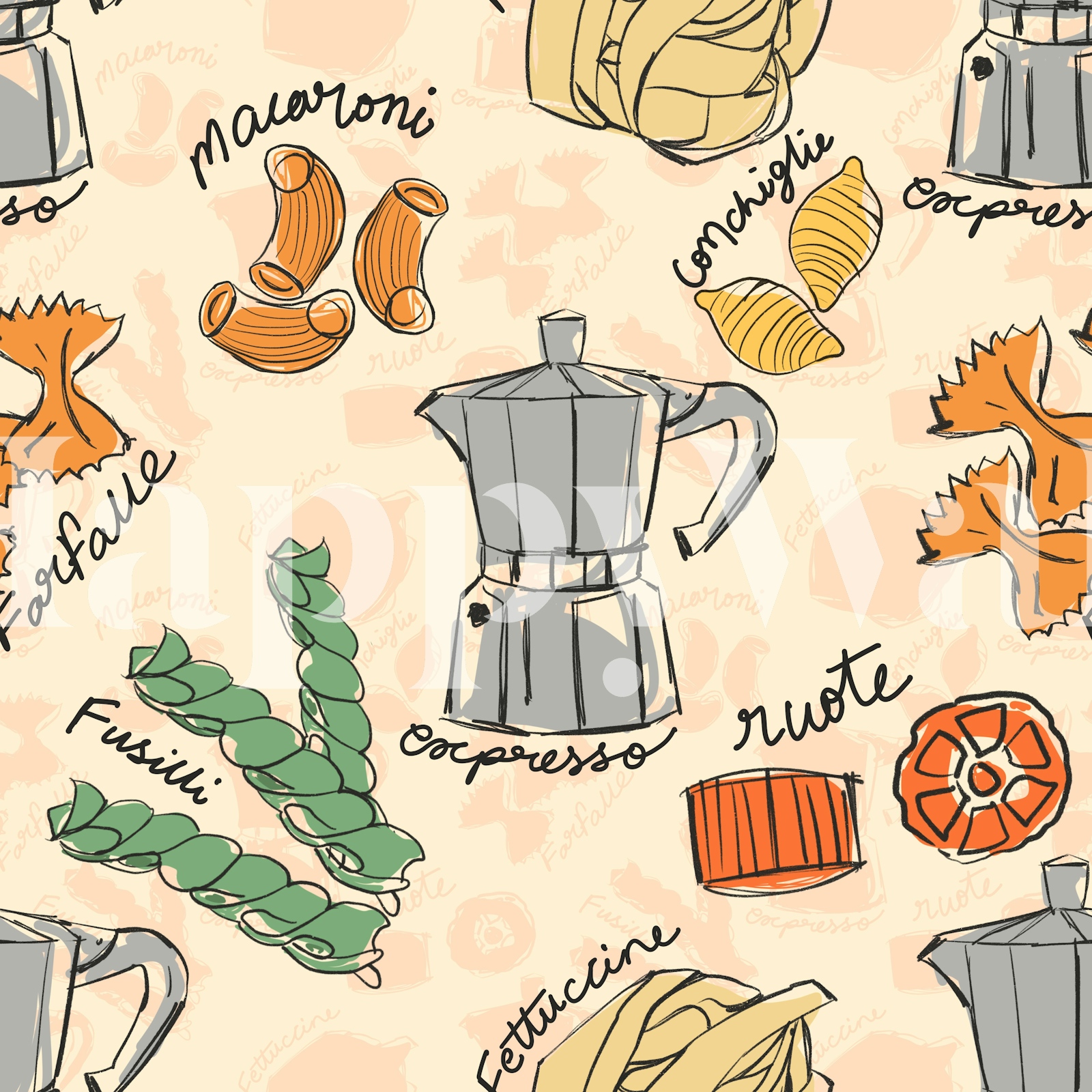 Italian Kitchen Pasta Wallpaper