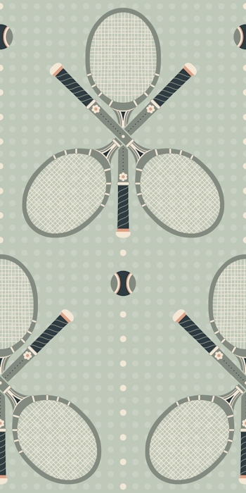 Triples Tennis - Vintage Gray 2 | happywall.com