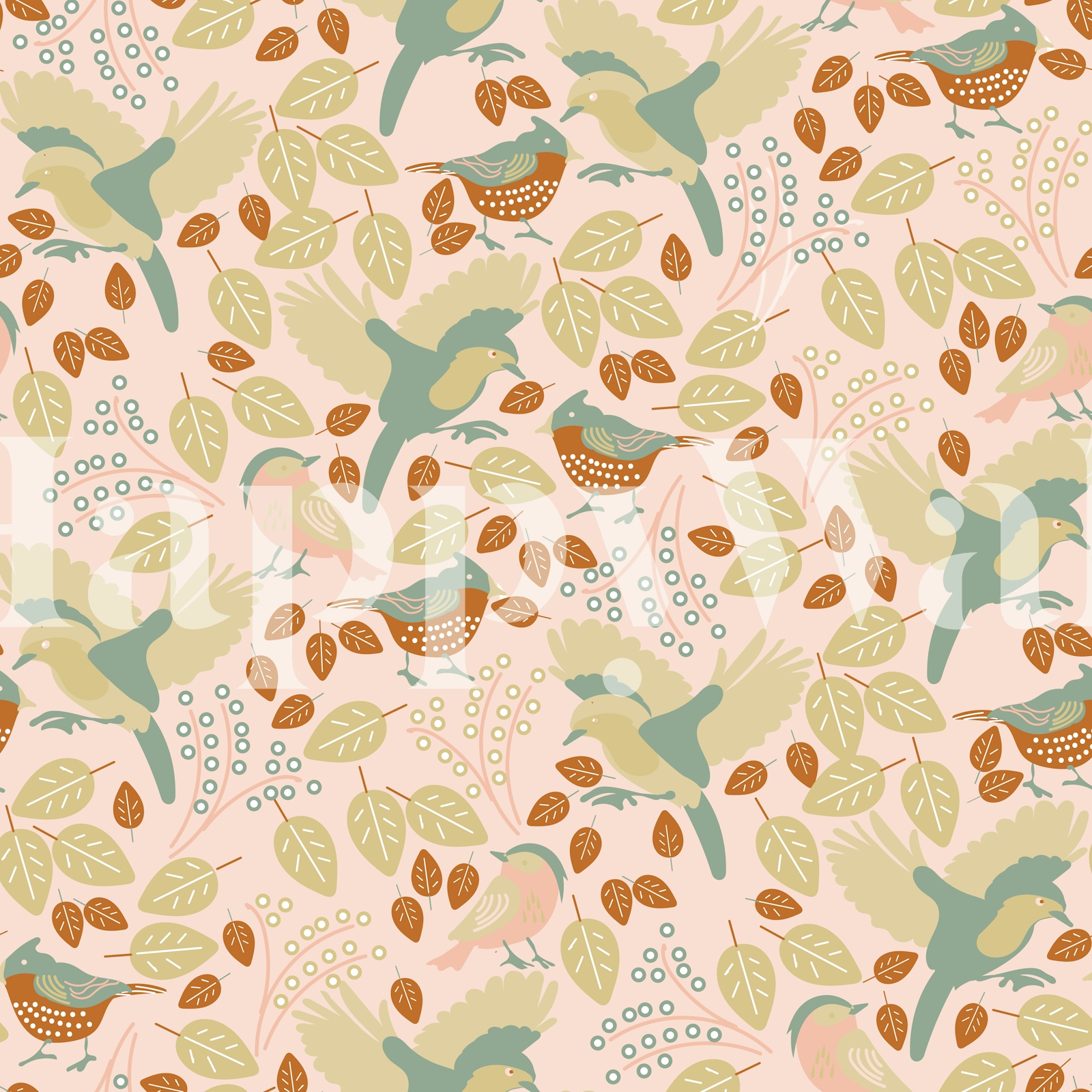 Sweet Dreams Birds in Blush - happywall.com