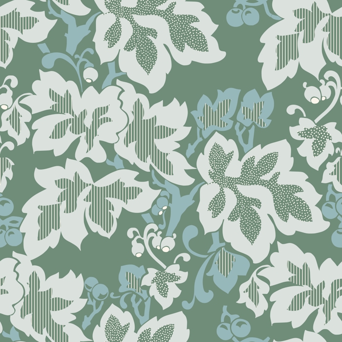 Cottage renaissance vine leaves green - Happywall