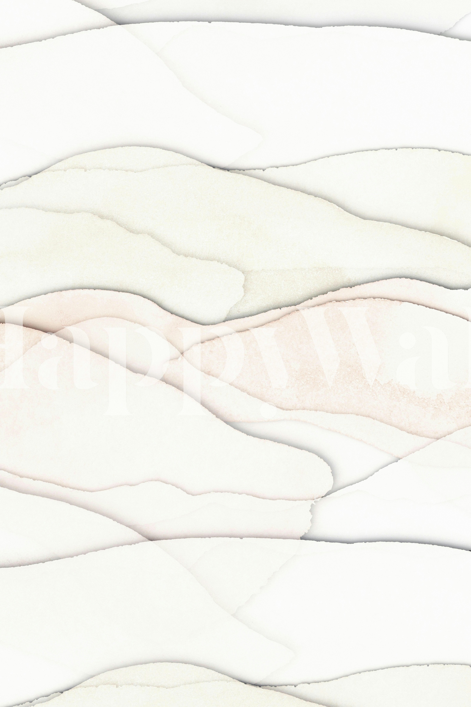 Layered Landscape Waves Blush Beige - Happywall