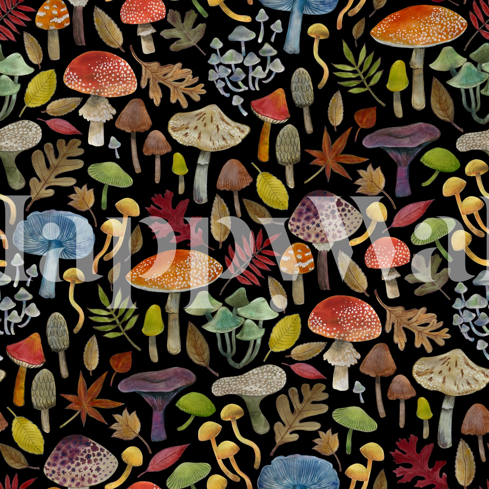 Watercolour Toadstools Wallpaper | happywall.com