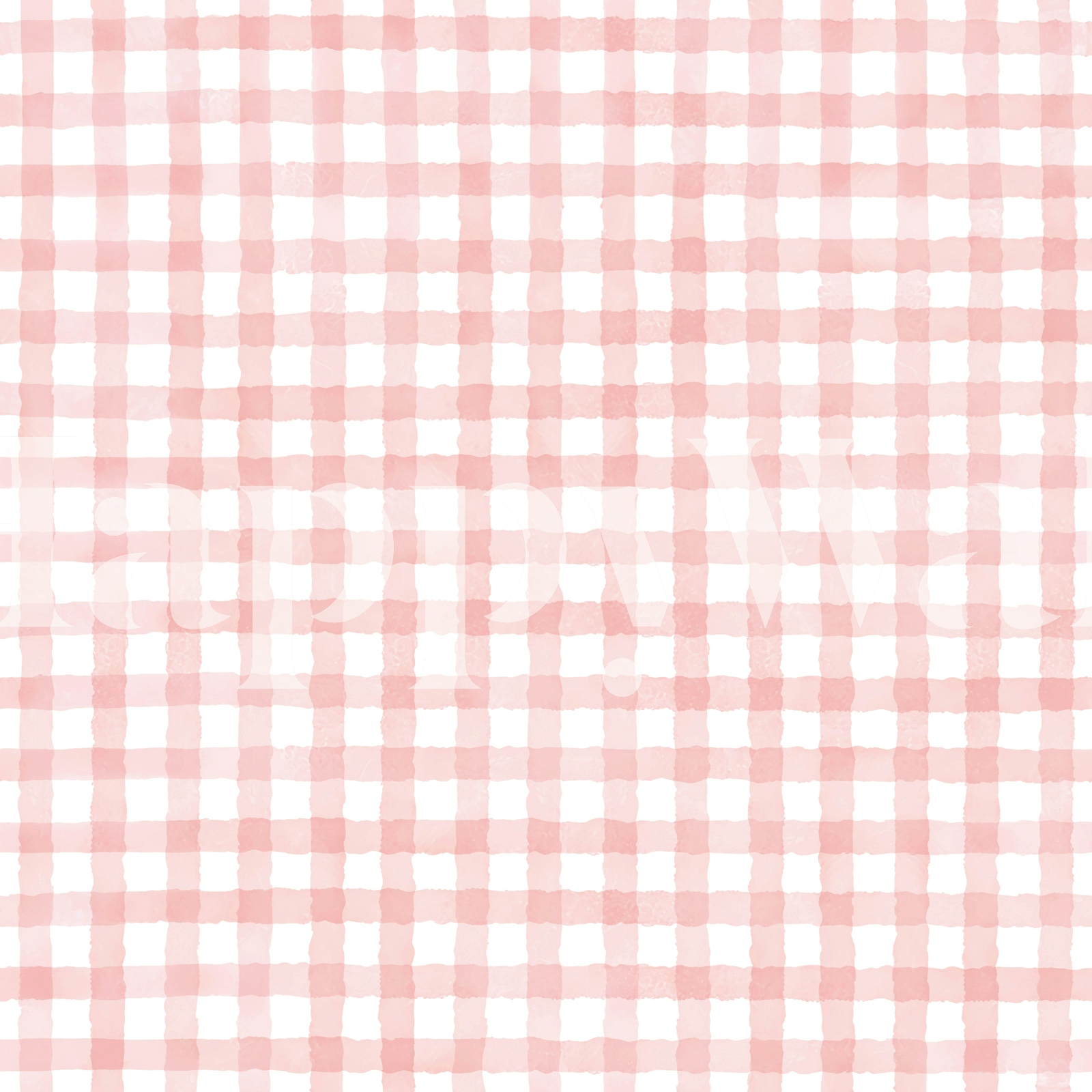 Baby Pink Farmhouse Watercolor Gingham Wallpaper