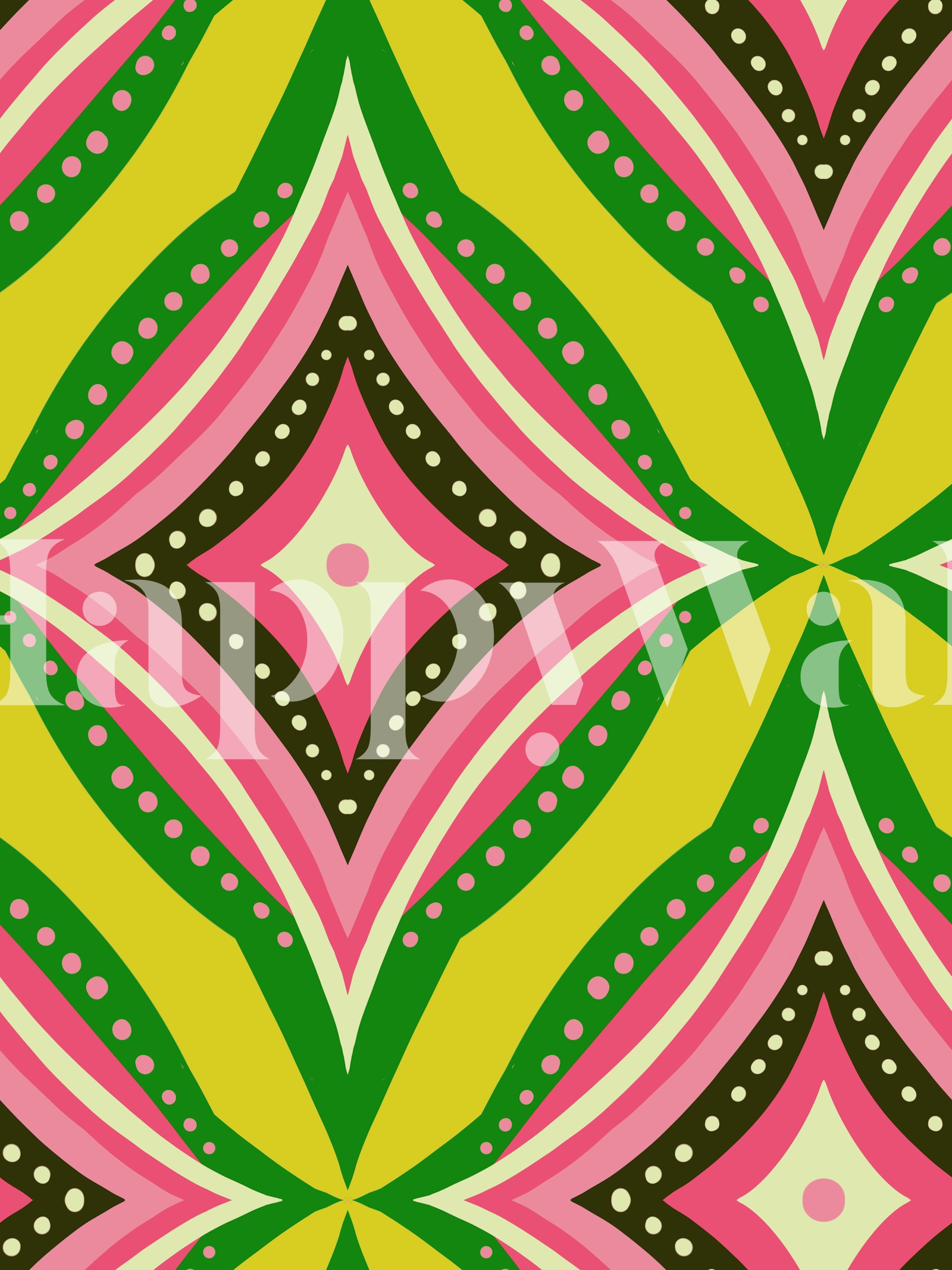 Bright Geometric Pink Green Wallpaper