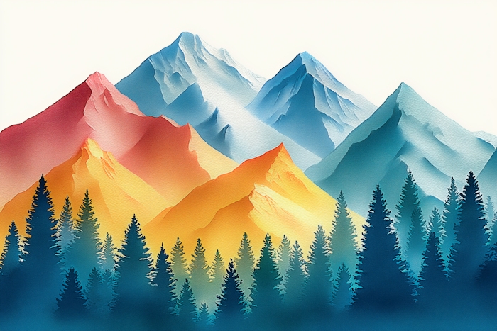 Mystic Forest Mountains - Happywall