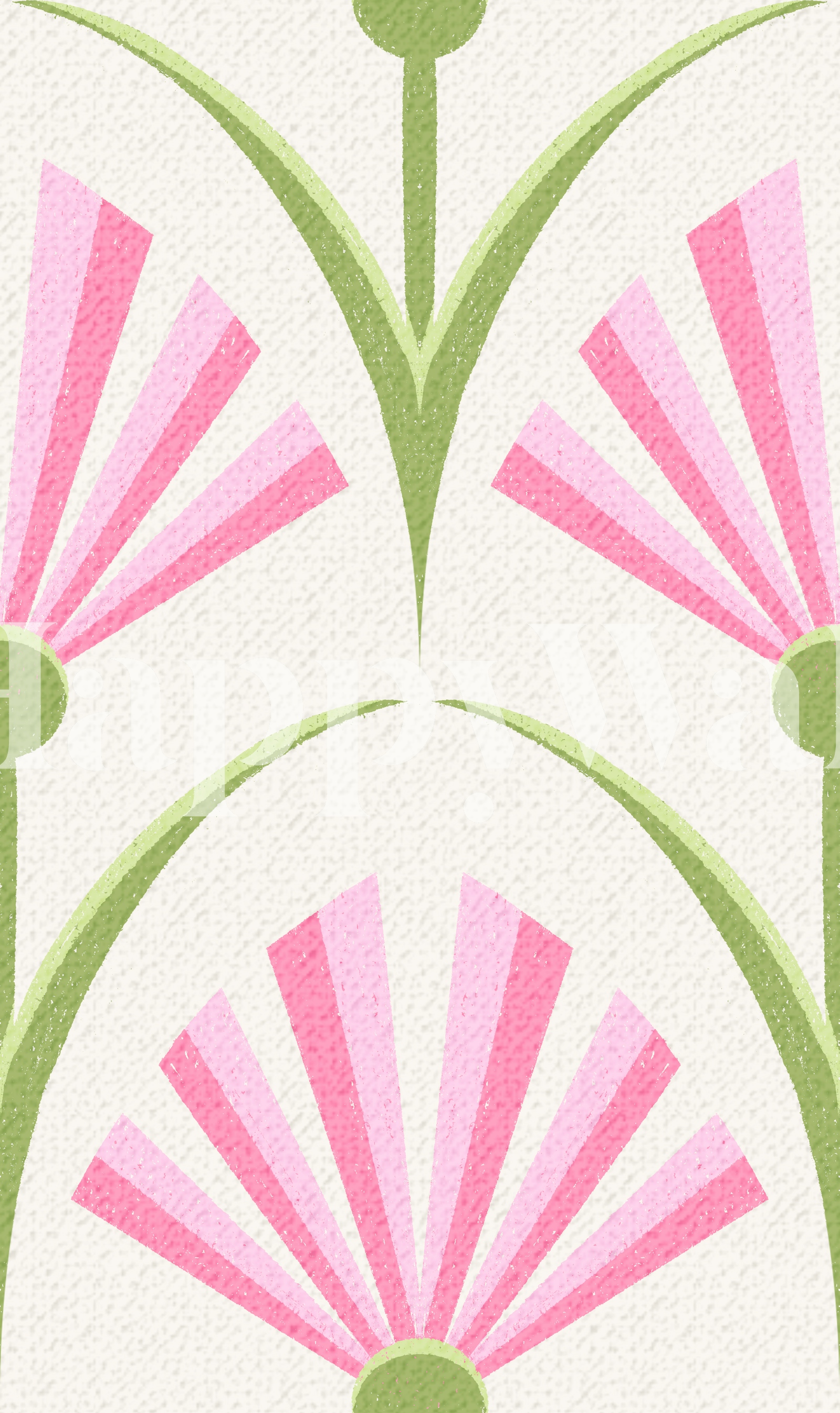 Pink Floral Art Deco Wallpaper for Modern Rooms