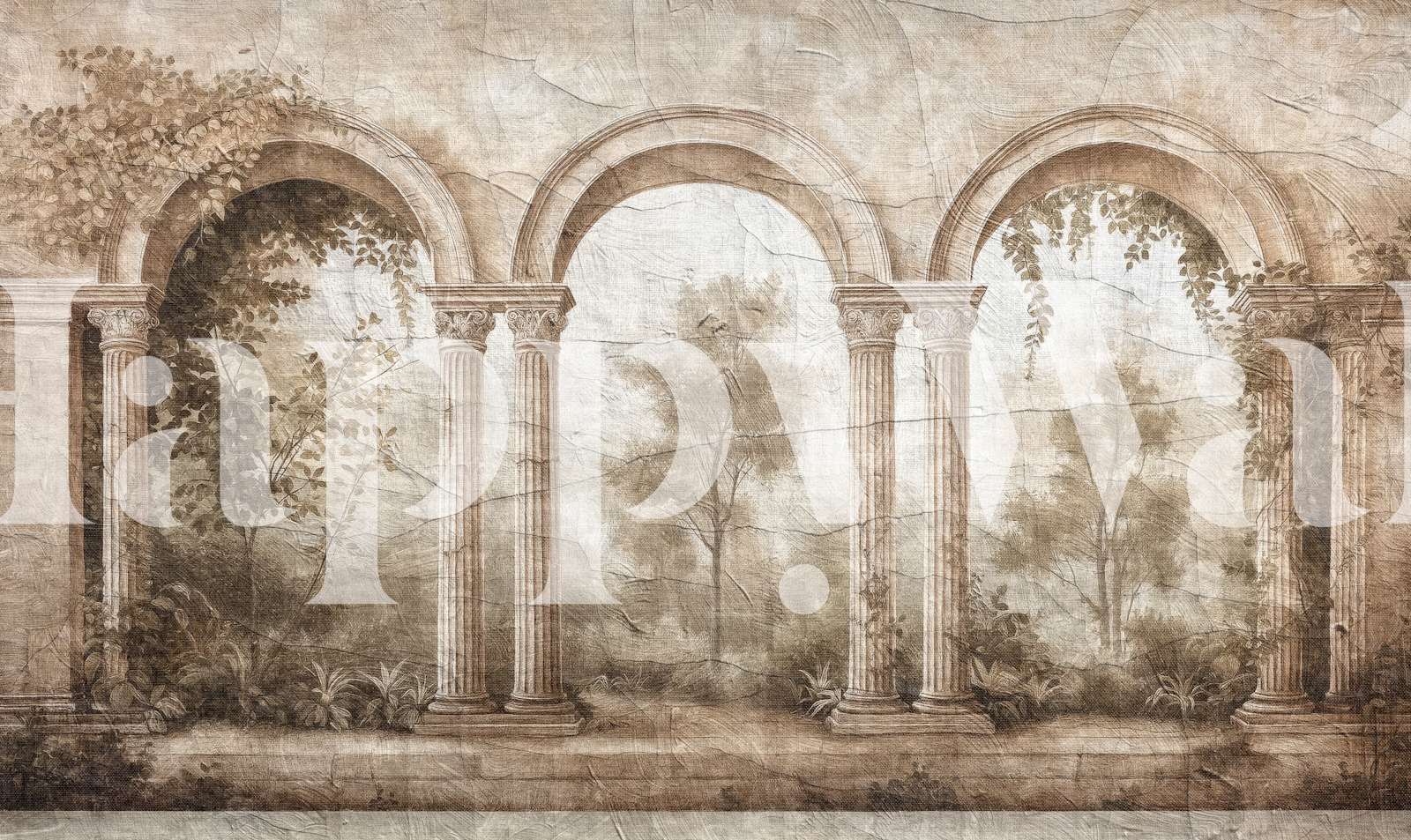 Sepia Ancient Roman Columns - HappyWall