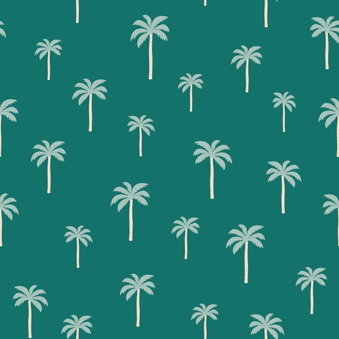 Summer mint on seagreen Wallpaper | happywall.com