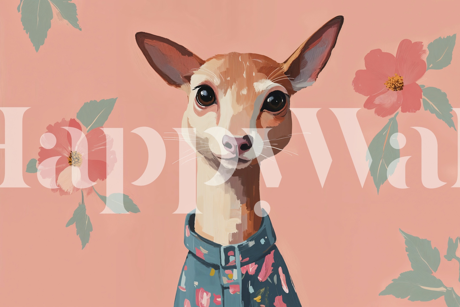 Floral Fawn Fashion Wallpaper | happywall.com