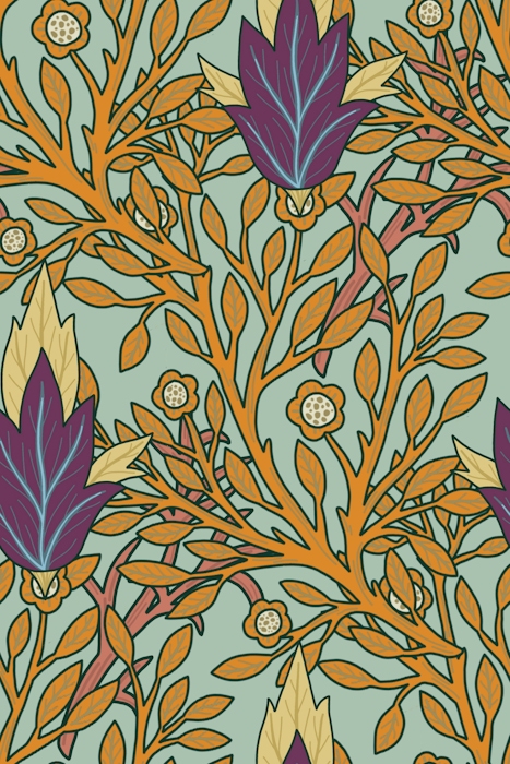 Golden Branch Wallpaper | happywall.com