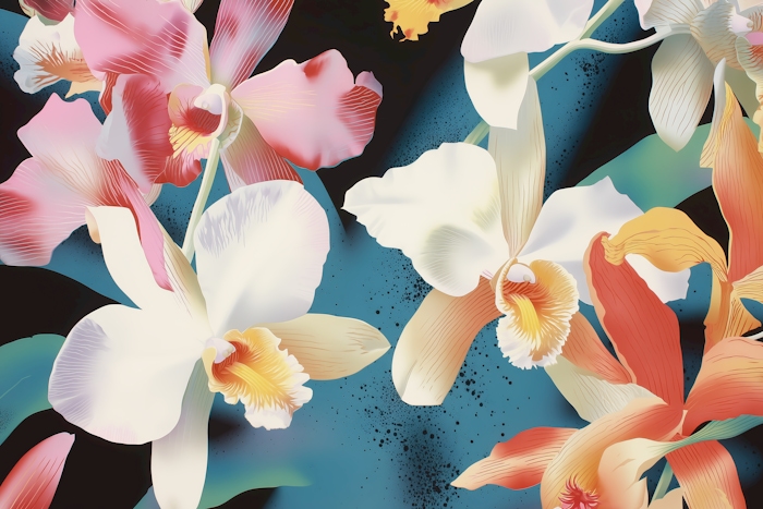 Orchid Dance in Blue - Happywall