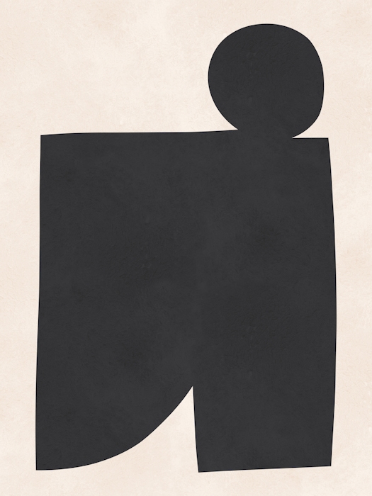 Minimalist Black Figure Wallpaper - Happywall