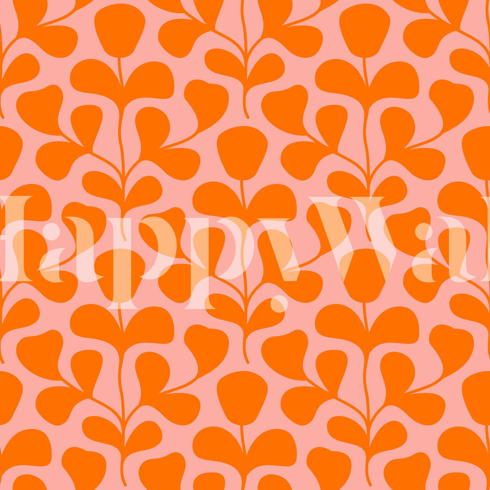Pink Orange Floral Wallpaper for Modern Decor