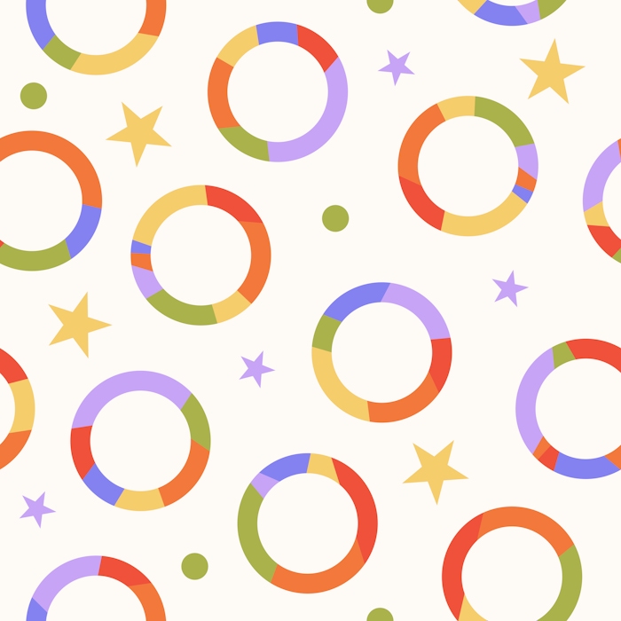 Colorful Bold Rings Wallpaper | happywall.com
