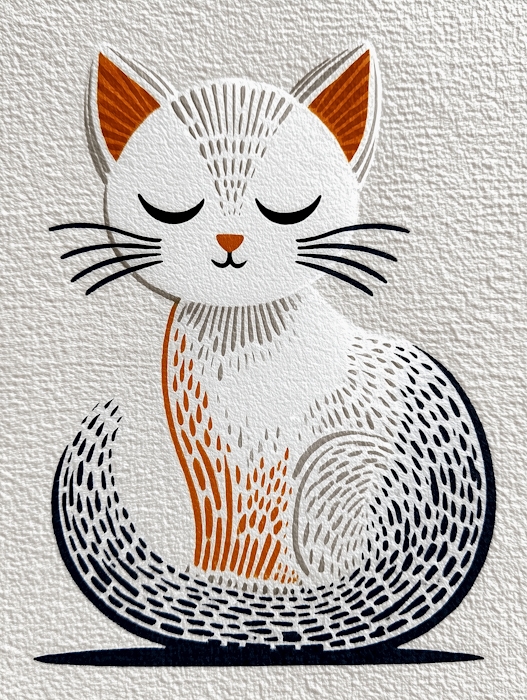 Zen Cat Artwork - happywall.com