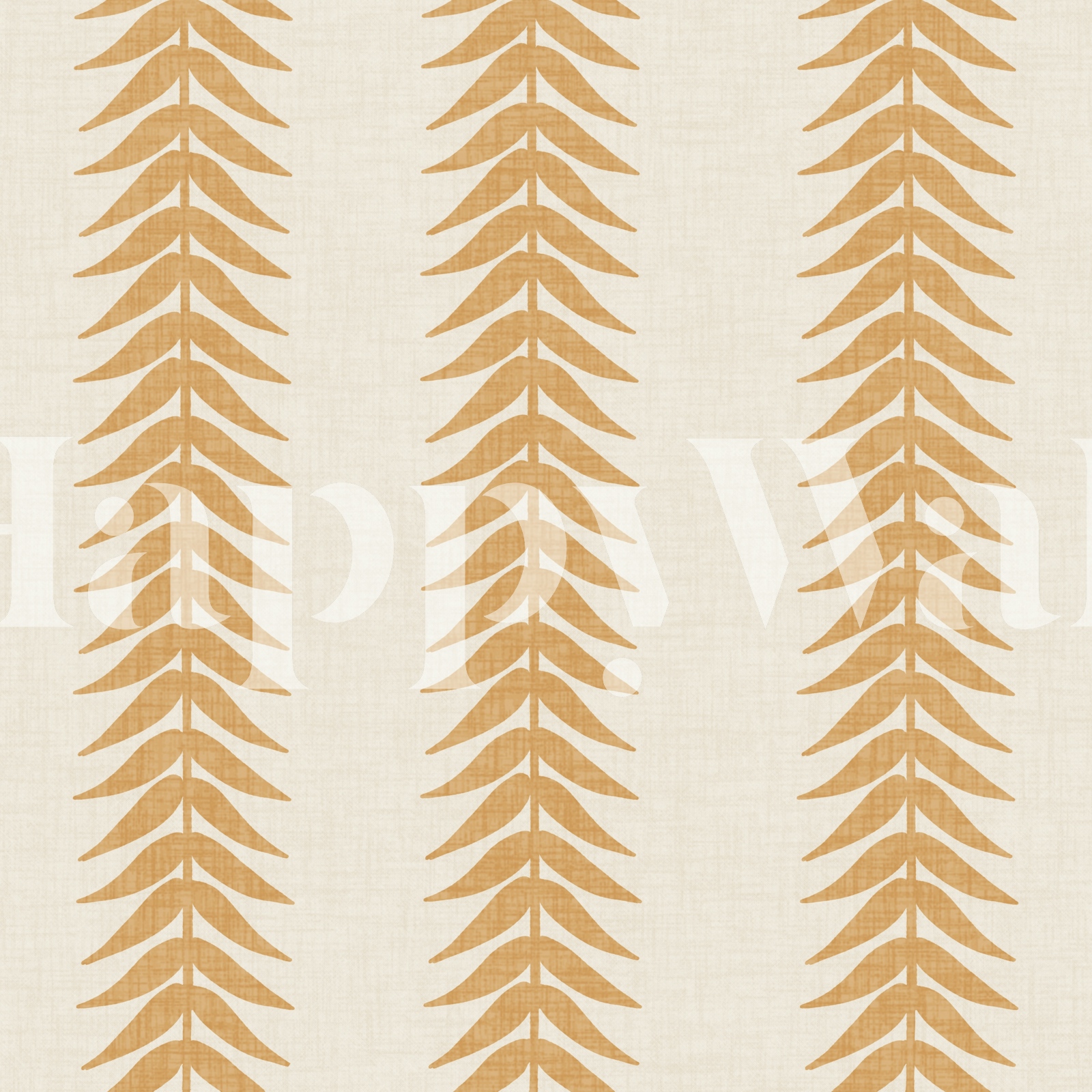 Gold Fern Leaf Stripe Wallpaper | happywall.com