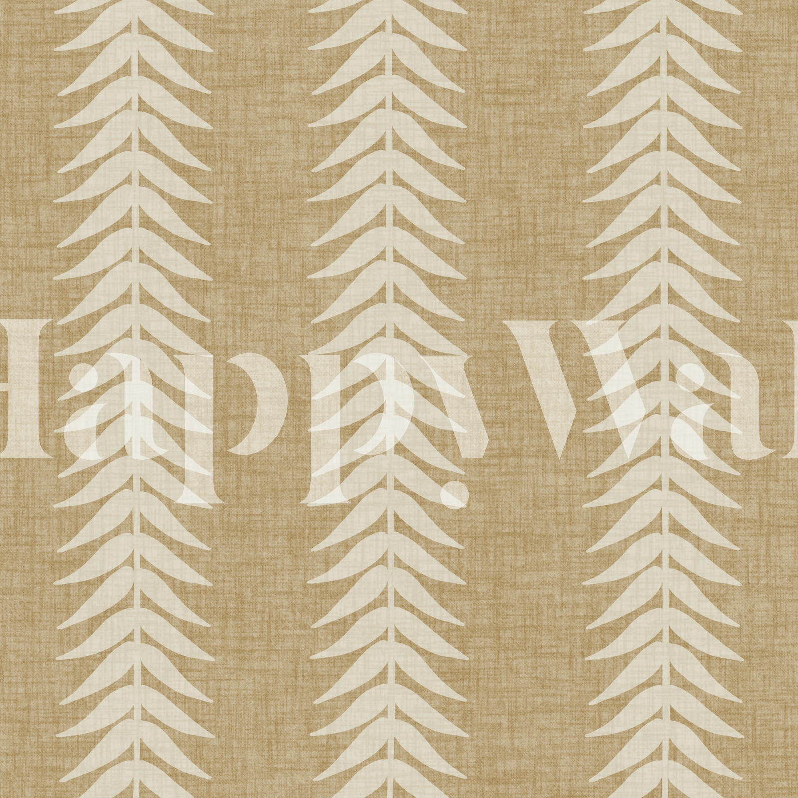 Sand Fern Leaf Stripe Wallpaper - Happywall