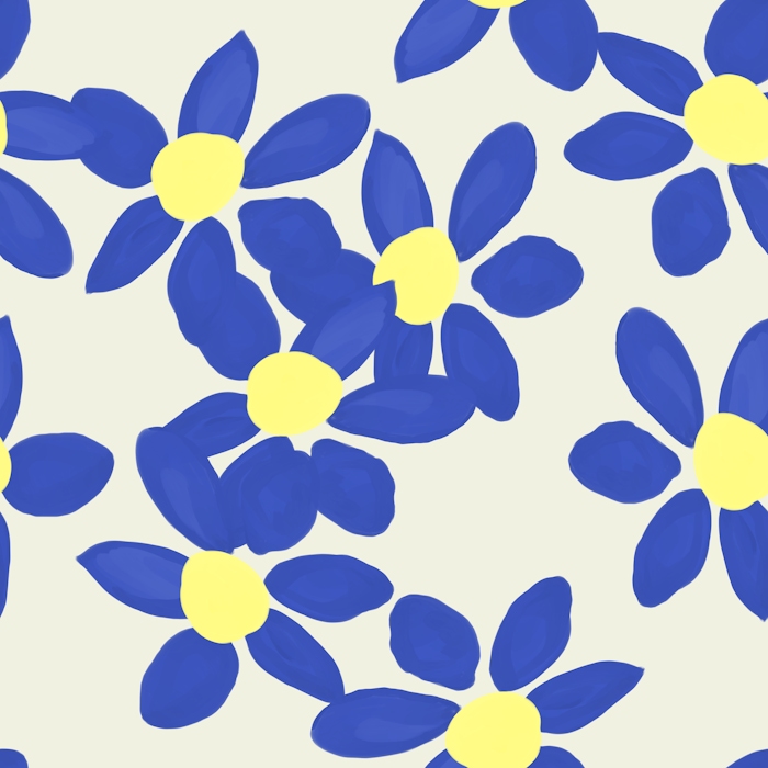 Blue flowers daisy’s wallpaper wallpaper | Happywall