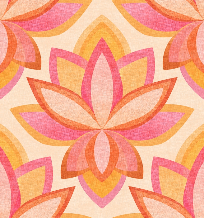 Trippy Seventies Lotus Wallpaper - Happywall