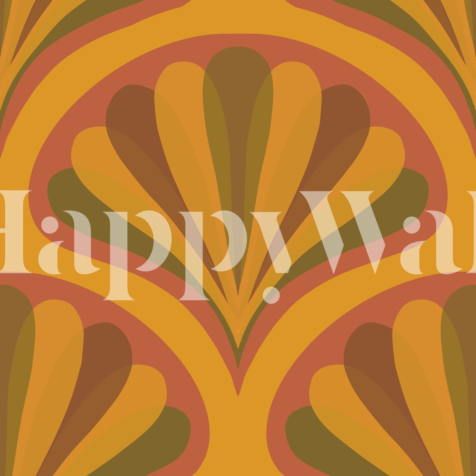 Midcentury Orange Scallop Wallpaper