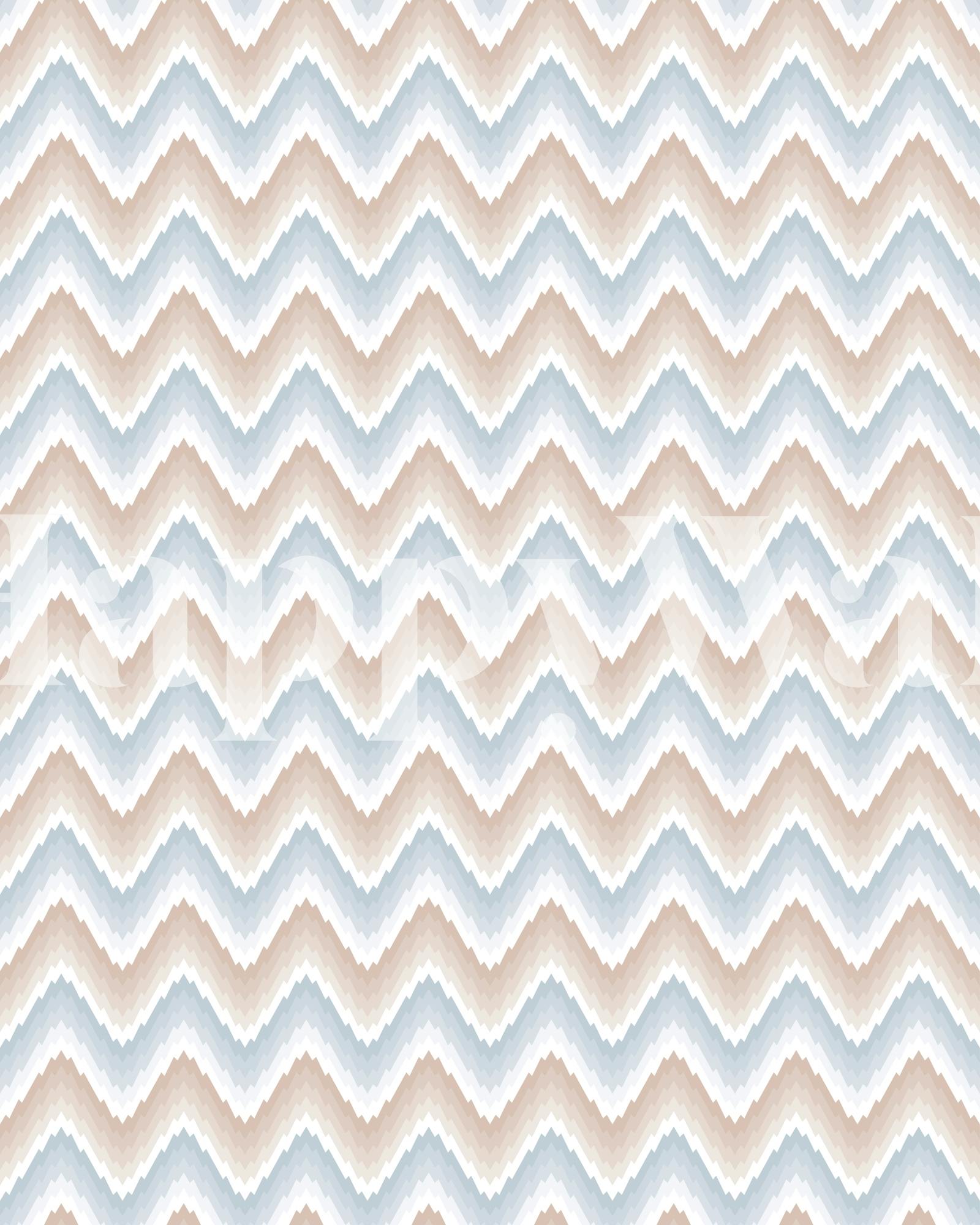 Extra Mini Muted Tones Flame Stitch Wallpaper