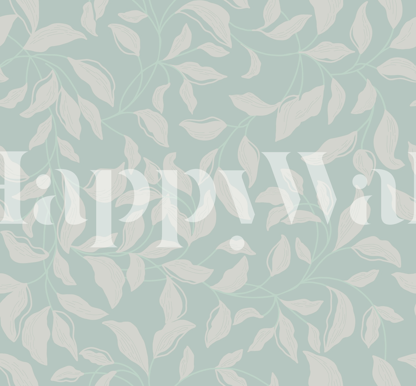 Aqua Leaf Harmony Wallpaper