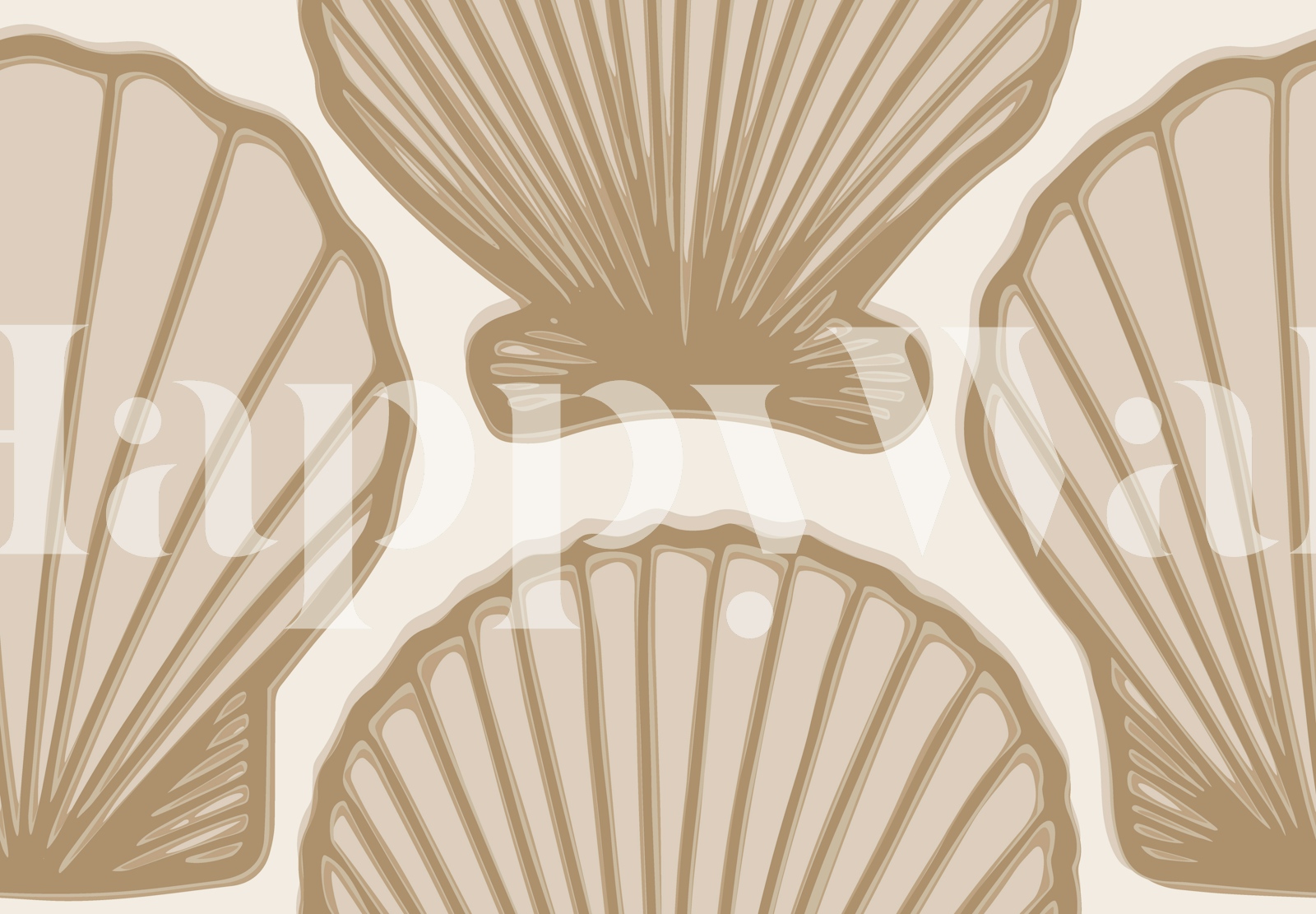 Scallop Shells in Sand Beige Wallpaper