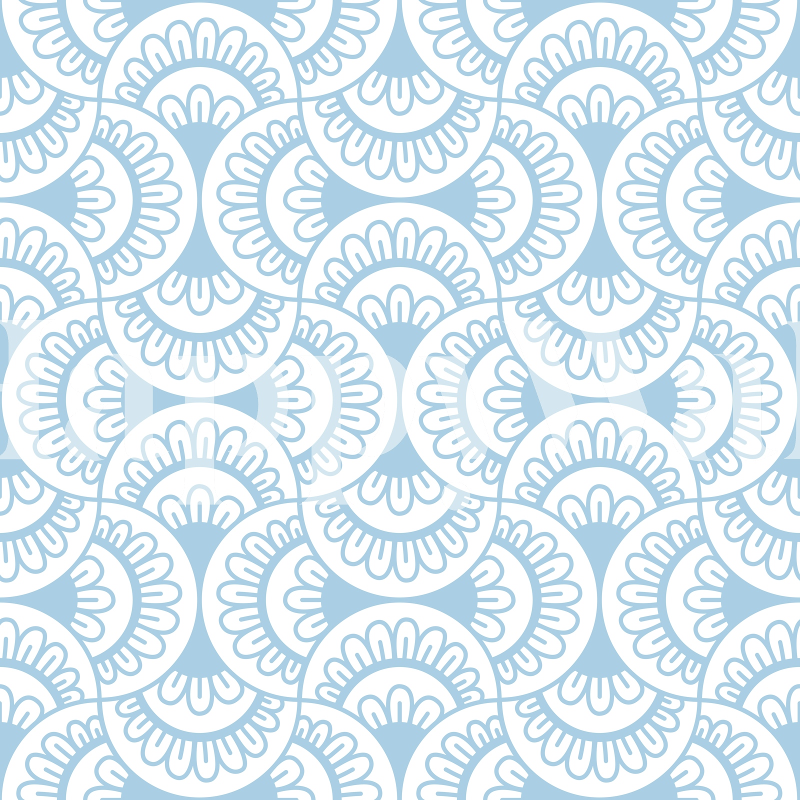 Vintage Floral Scallops Wallpaper - Happywall.com