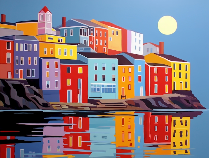 Vibrant Coastal Reflections - Happywall