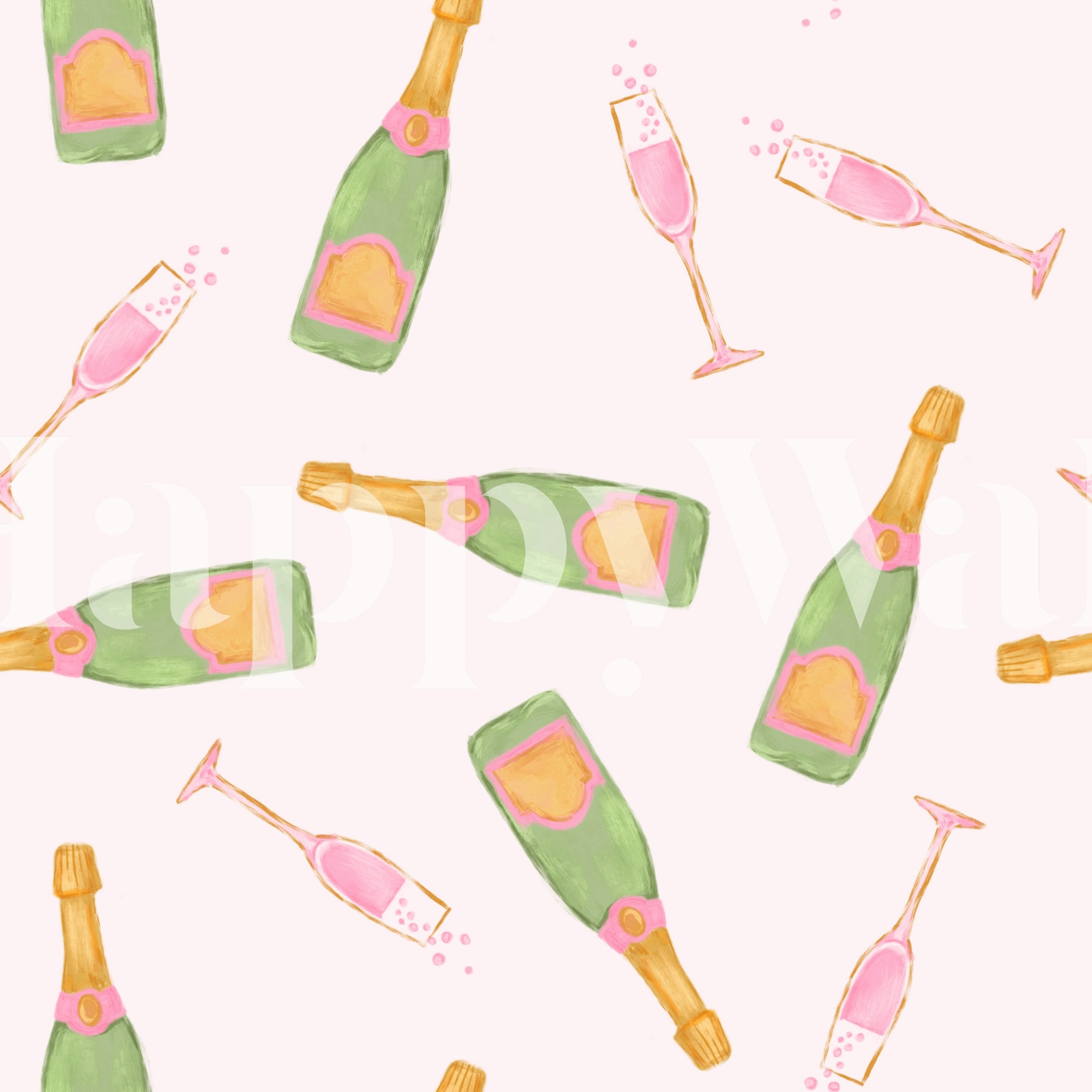 Celebratory Champagne Design - happywall.com