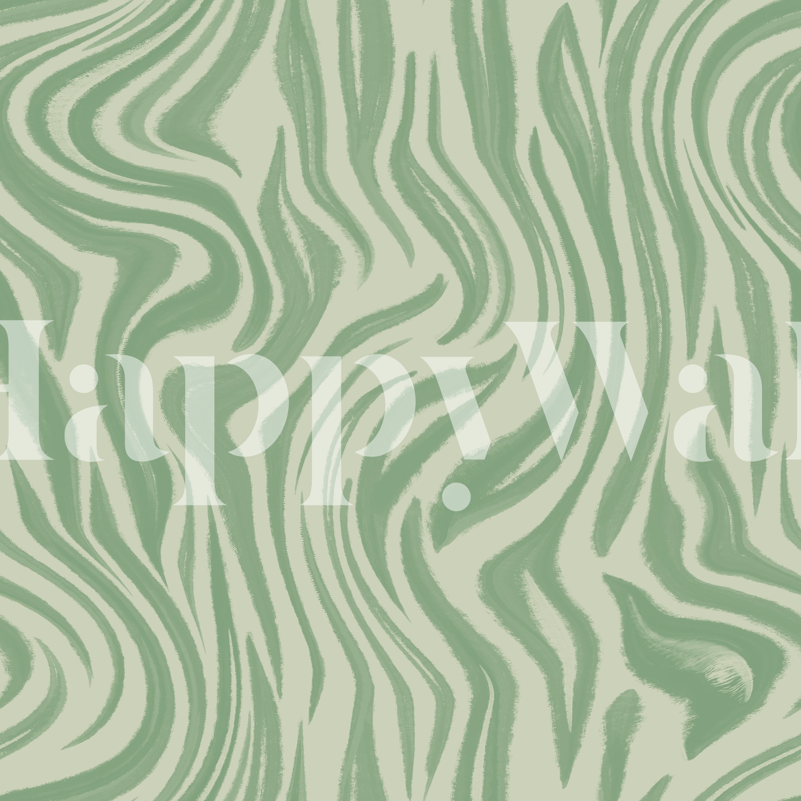 Sage Green Tiger Stripes Wallpaper Design