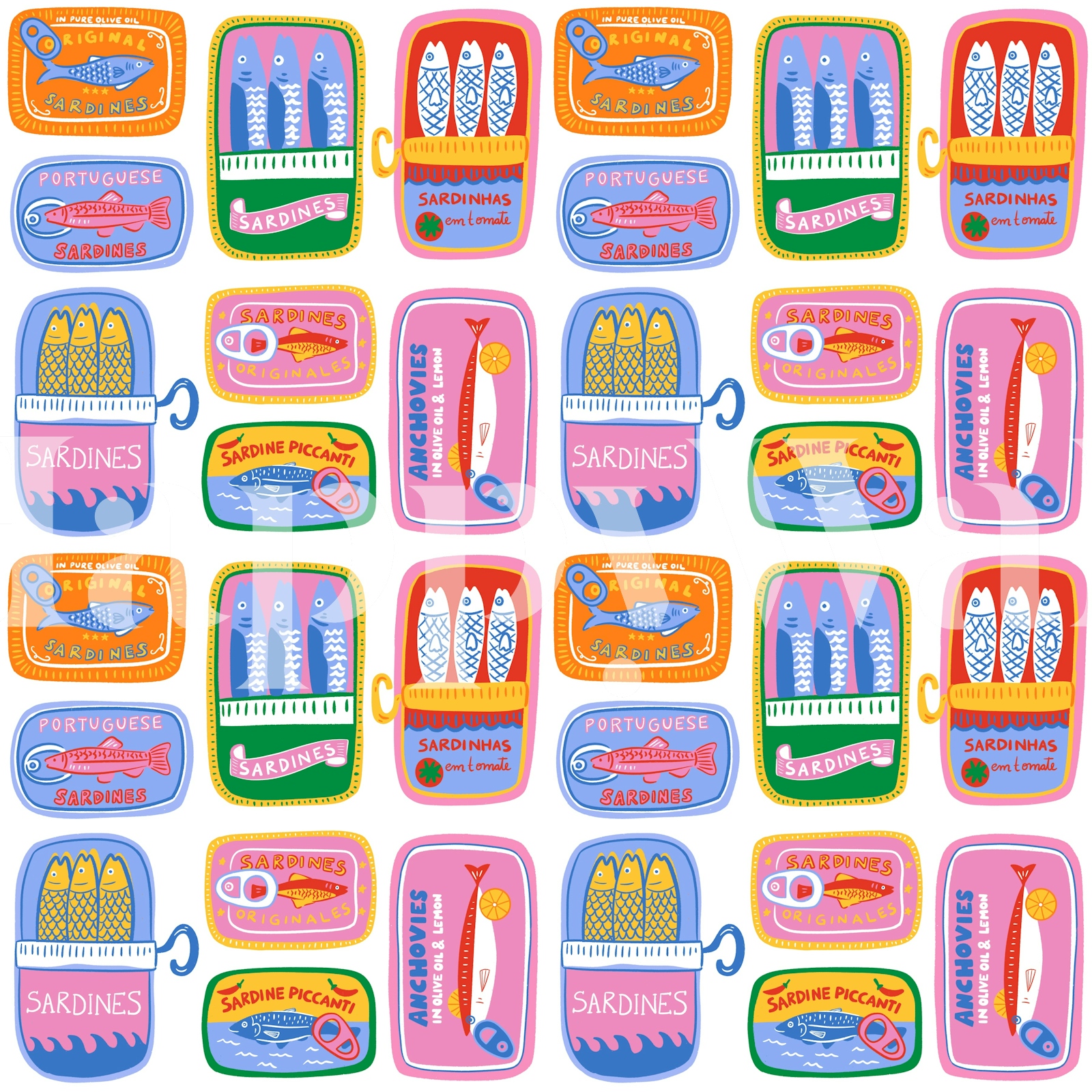 Colorful Sardine Tins Wallpaper