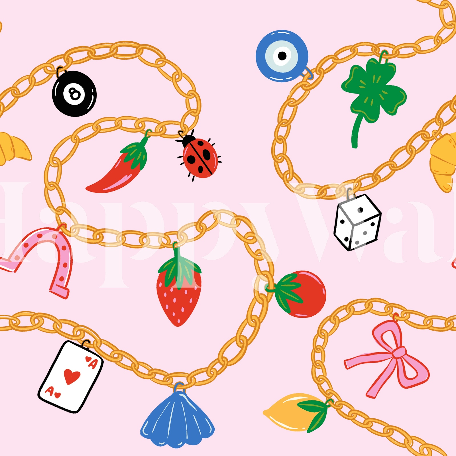 Lucky Charm Chain Wallpaper | happywall.com