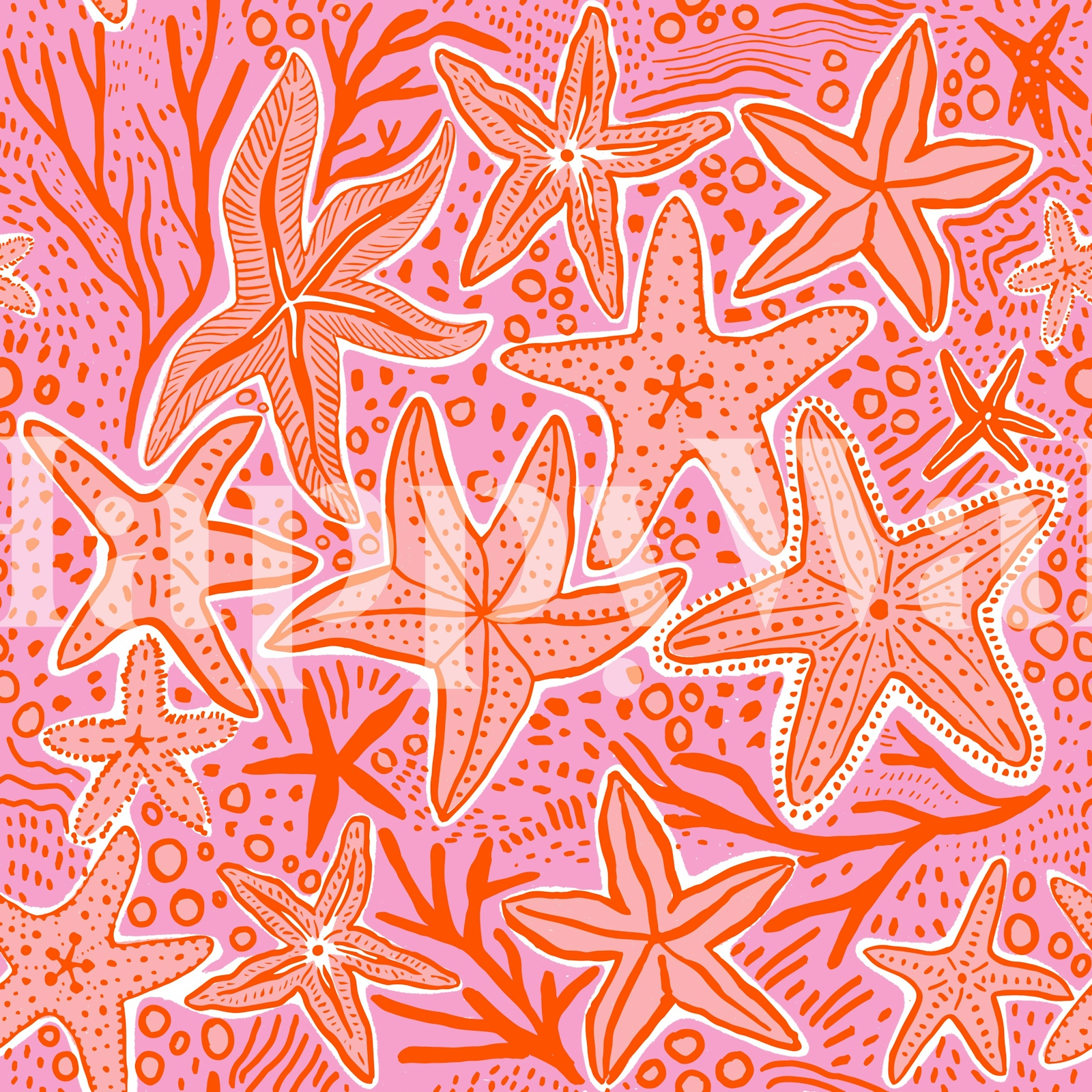 Pink Starfish Tropical Wallpaper