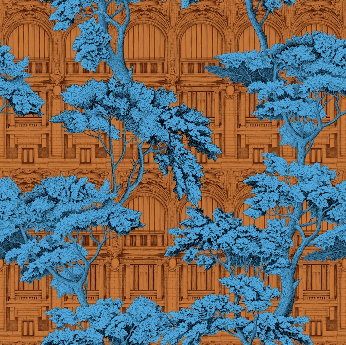 Architectural Tree Pattern Wallpaper