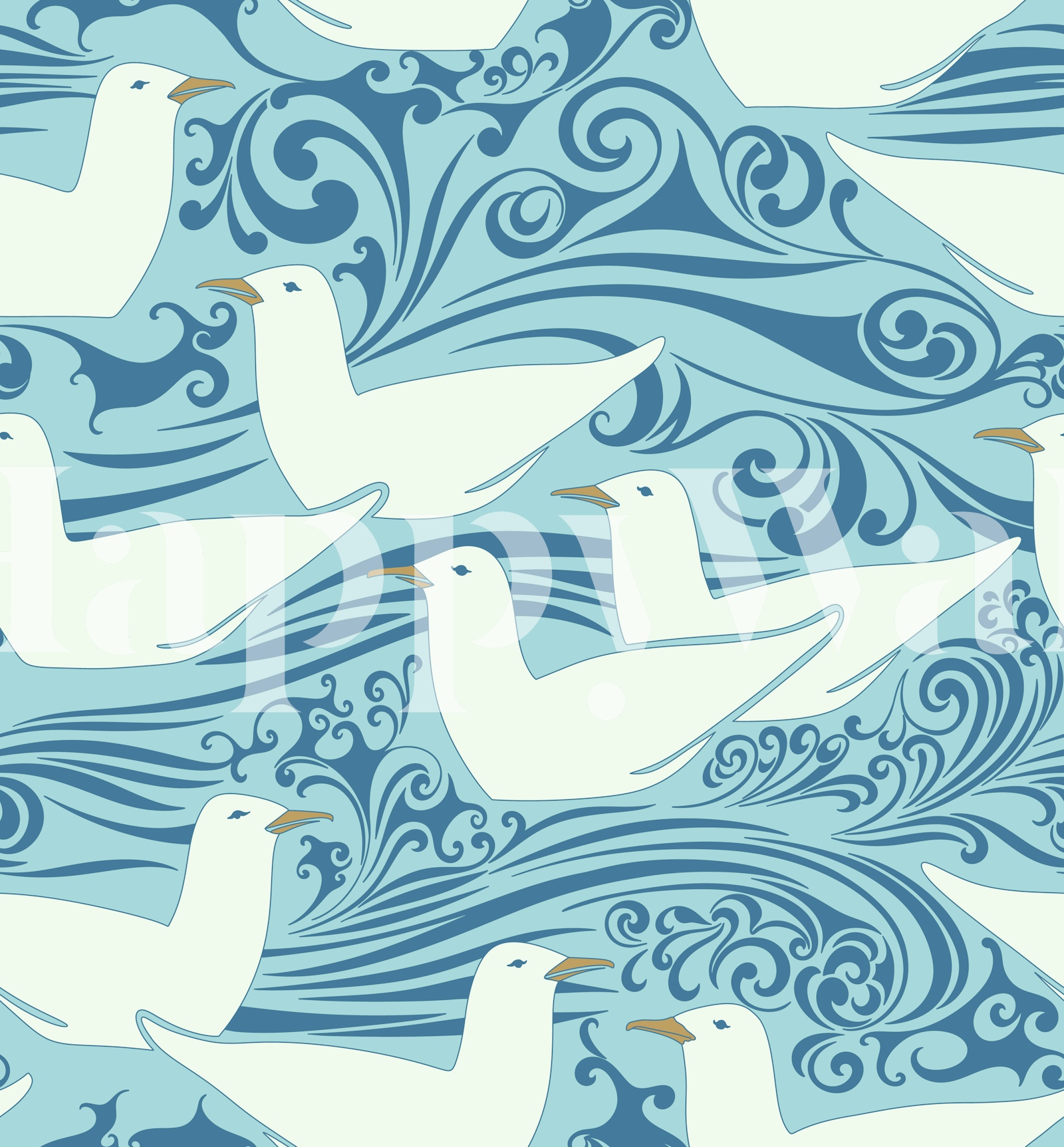 CFA Voysey The Seagulls 2 Wallpaper - Happywall