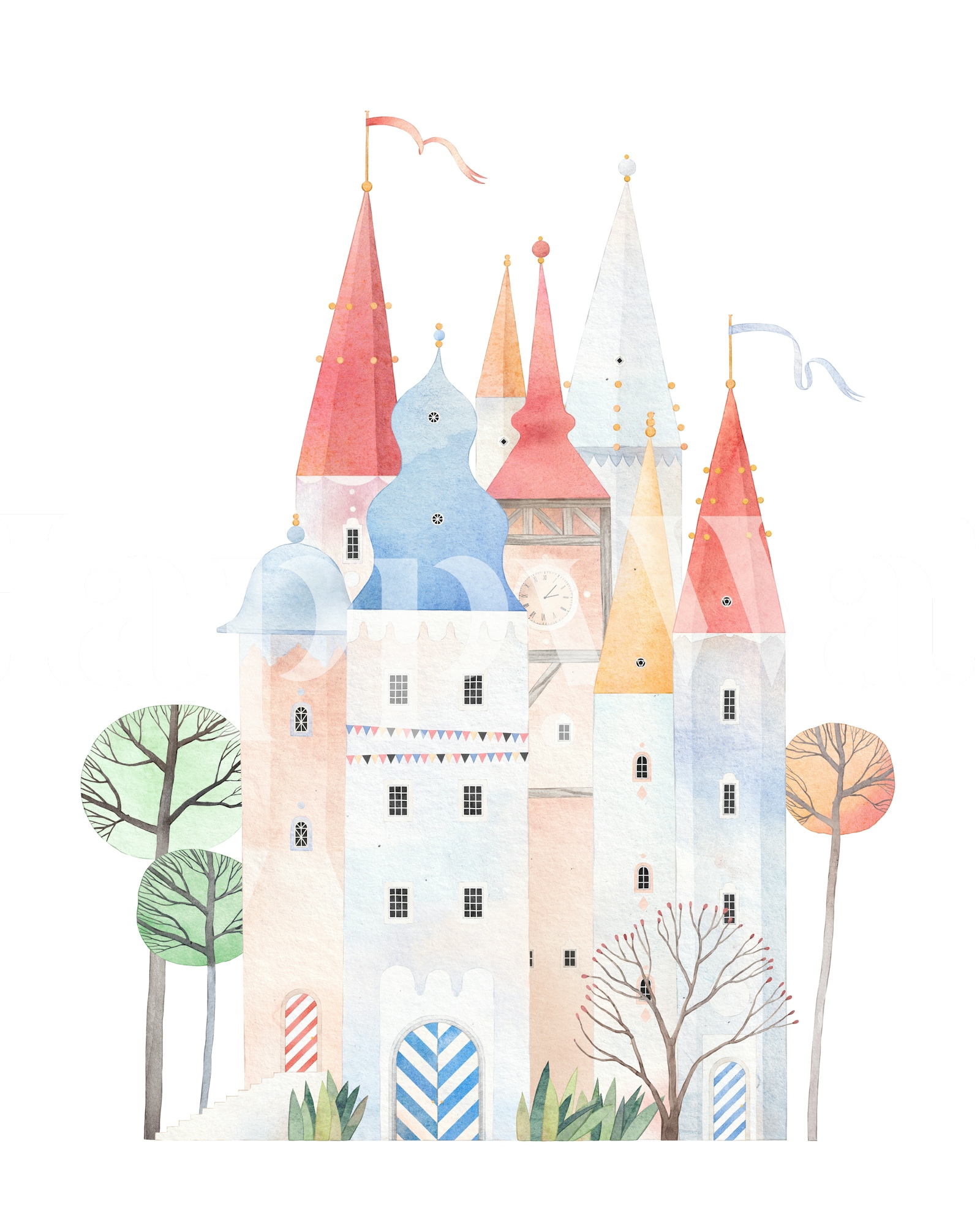 Colorful Fantasy Castle Wallpaper - happywall.com