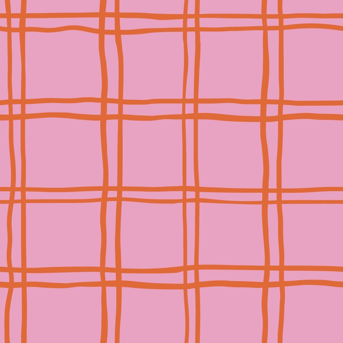 Pink and Red Hand Drawn Check Wallpaper
